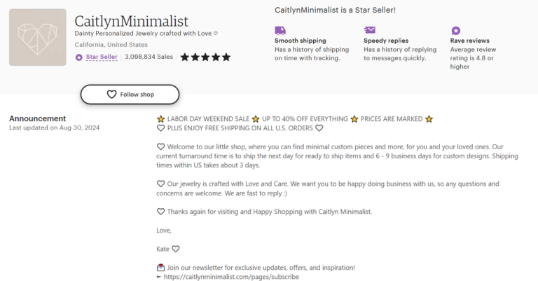 How to write an Effective Etsy Shop Announcement & Inspiring examples