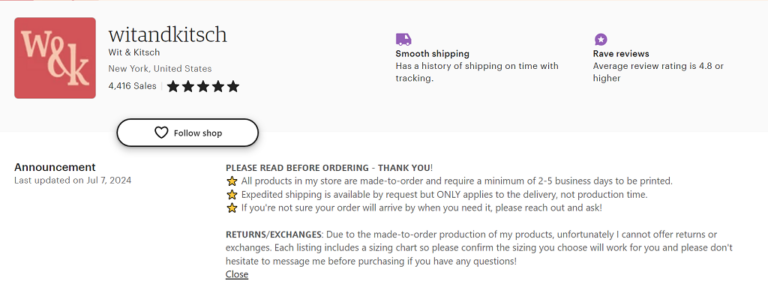 How to write an Effective Etsy Shop Announcement & Inspiring examples