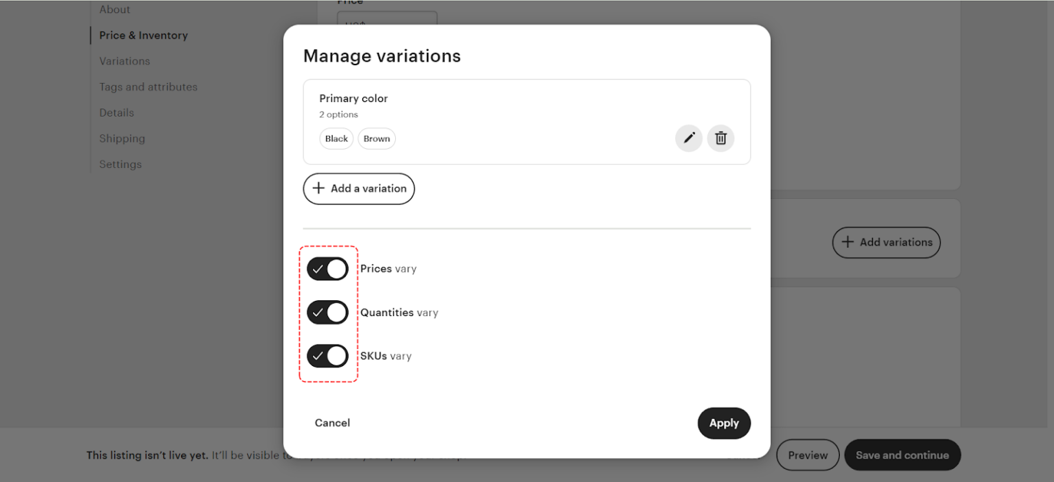 Adding Variations On Etsy: A 101 Guide With Screenshots