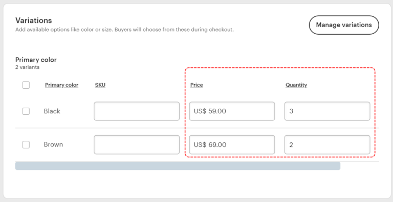 Adding Variations On Etsy: A 101 Guide With Screenshots